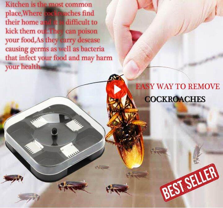 Roach Killer, Non-Toxic Cockroaches Trap Reusable & Physical Capture ...