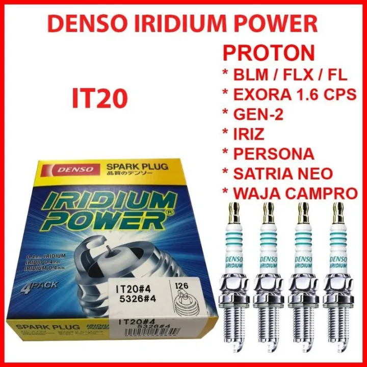Denso Iridium Power IT20 -Proton Saga BLM FLX Exora Gen2 Persona Spark ...