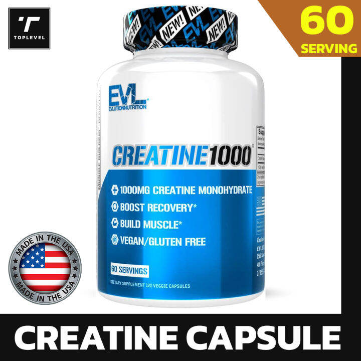 Evolution Nutrition Creatine Monohydrate Capsules 1000mg - 120 Capsule ...
