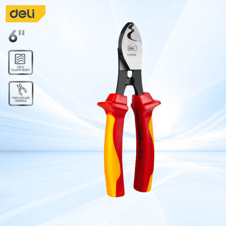 Deli Insulated Cable Cutter 6" Industrial Cable Cutter EDL512008 ...