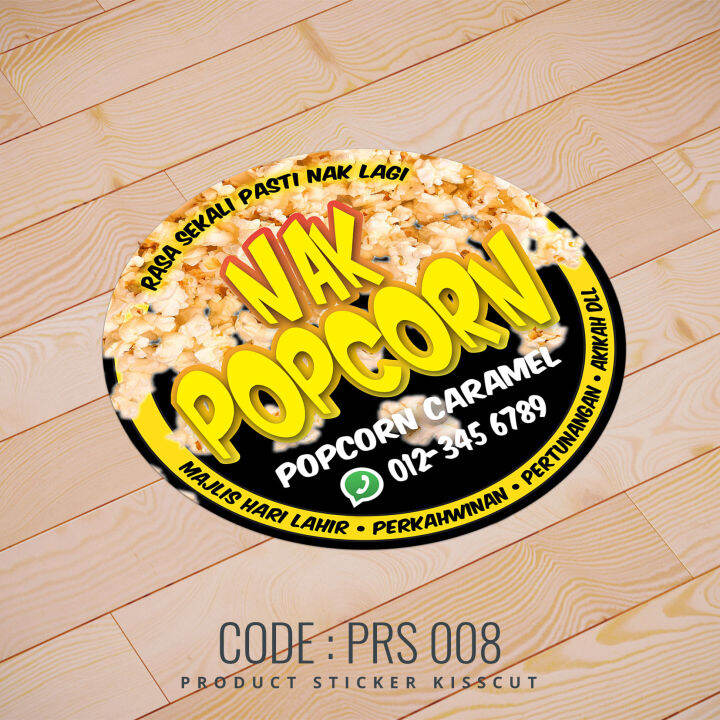 Stiker Popcorn Stiker Makanan Bertih Jagung | Lazada