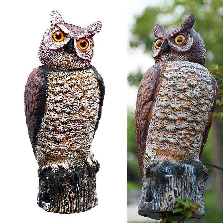 18inch Fake Rotating Head Owl Decoy Scarecrow Bird Deterrent Nature ...