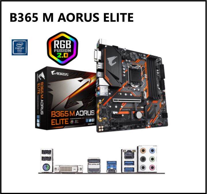 INTEL B365 AORUS ELITE DDR4 GEN8-9 MOTHERBOARD WITH RGB FUSION 2.0 ...