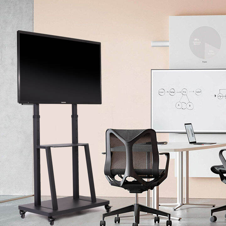 UNHO Metal TV Mount Stand on Wheels Floor Bracket Floor Television ...