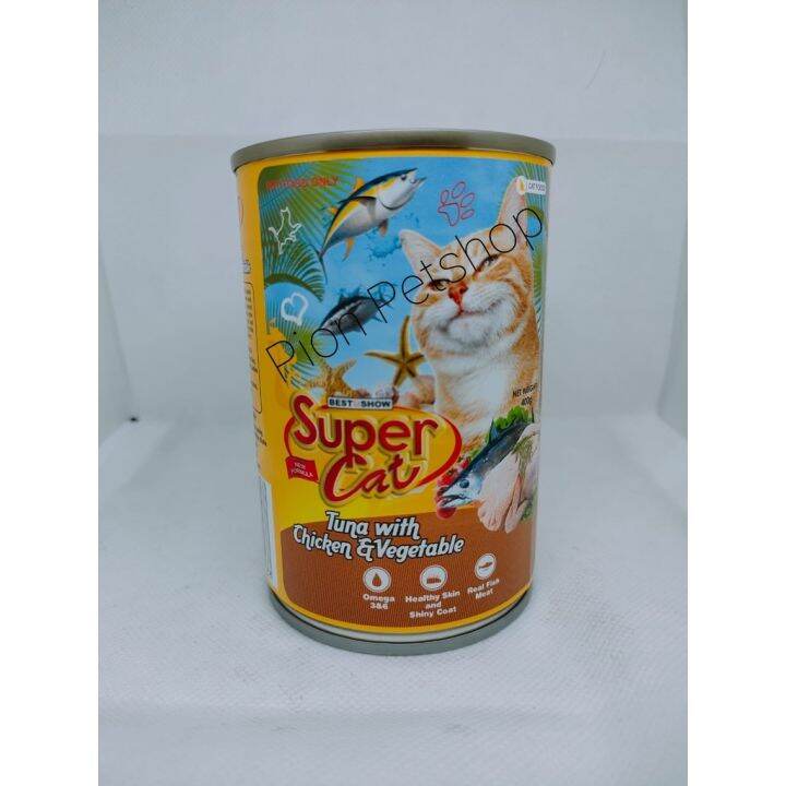 Super Cat Kaleng 400gr/Makanan Basah kucing 400gr | Lazada Indonesia