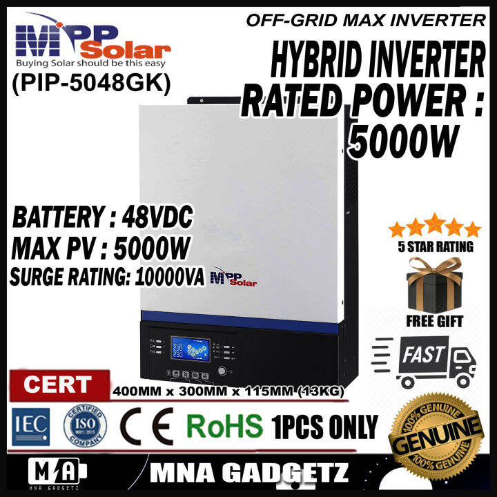 MPP SOLAR 5000W 48V HYBRID INVERTER SOLAR OFF GRID SYSTEM MAX INVERTER ...