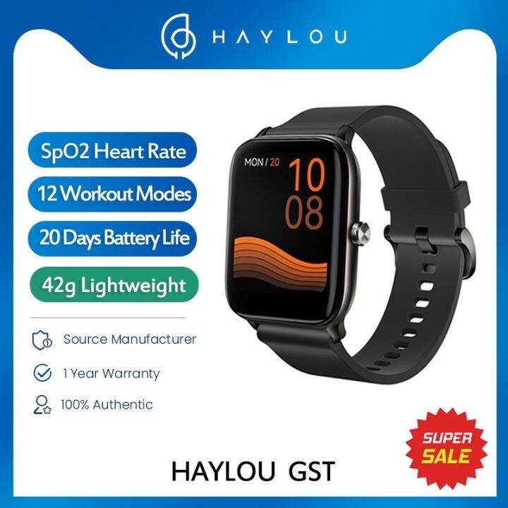 HAYLOU GST 1.69 Inch Ultra Light Smart Watch HD Full Touch Screen IP68 ...