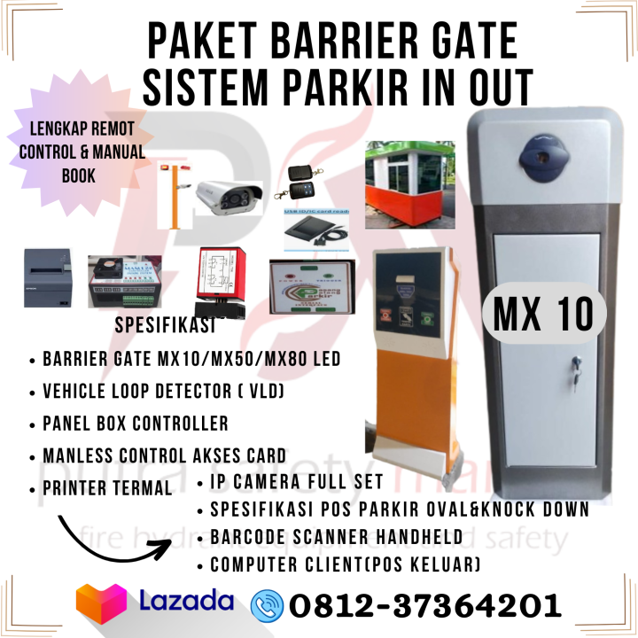 Paket Barrier Gate In Out System Parkir Full Set Palang Otomatis