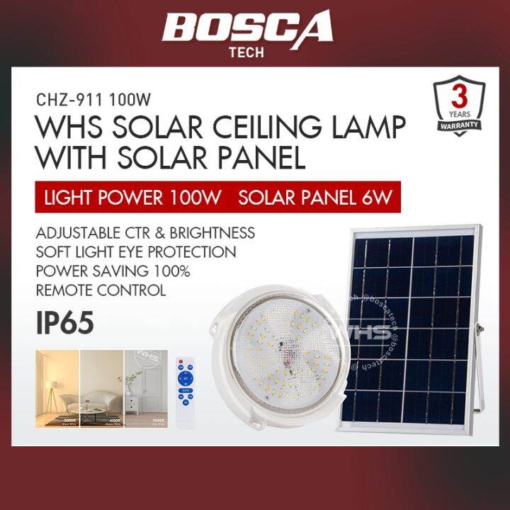 WHS Solar Ceiling Lamp CHZ-911 100W Remote control Adjustable color ...