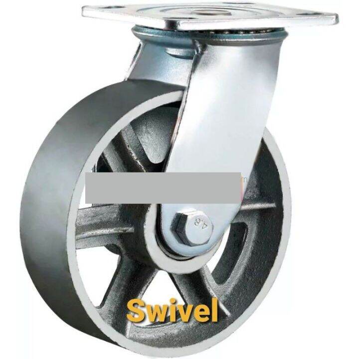 6'' 8'' Cast Iron HEAVY DUTY IRON CASTOR WHEELS / RODA KASTOR BESI 6 ...