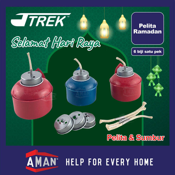 TREK 6pcs Pelita Raya Plastic Lampu Puasa Pelita Raya Plastik Pelita ...