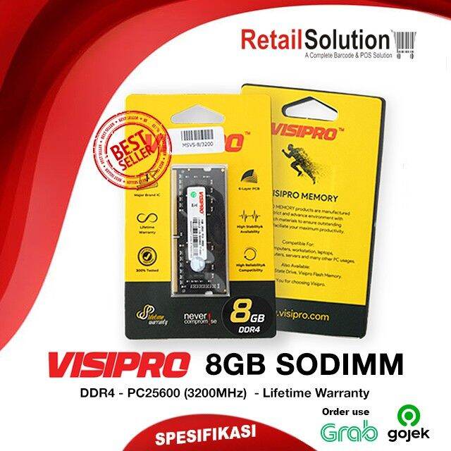 RAM Laptop Mini PC - Visipro 8GB DDR4 3200MHz PC-25600 SODIMM | Lazada ...