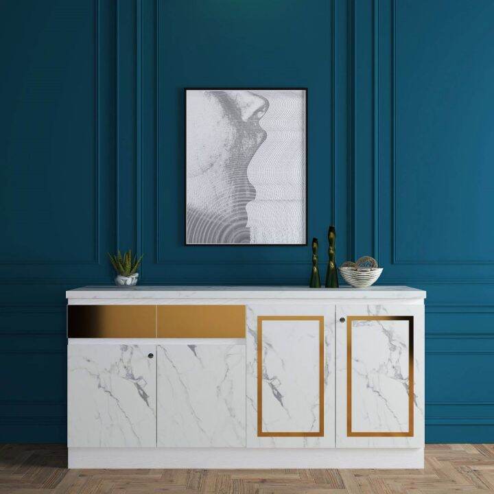 SB PLUS ตู้คอนโซลวางทีวี HAVANA 160 Cm // MODEL : GCS-161 ดีไซน์สวยหรู สไตล์เกาหลี 4 บานเปิด 2 ...