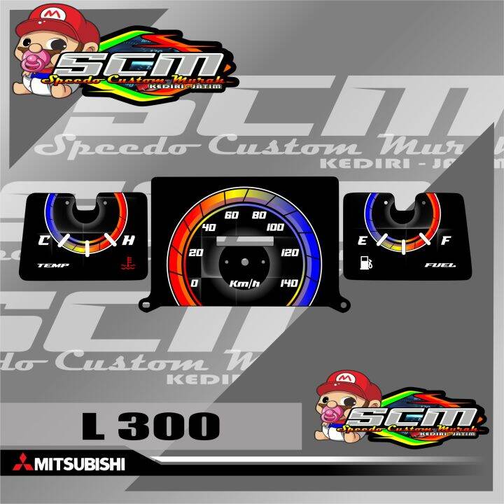 papan speedometer custom mobil L300 rainbow panel spido meter custom ...