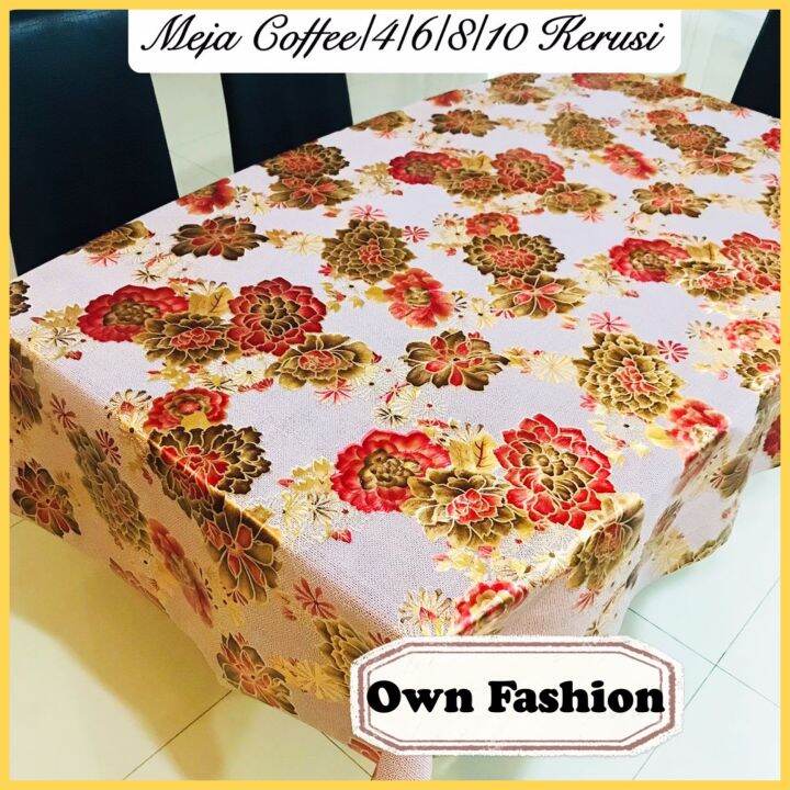 Lapik Meja Korea Royal Merah 3D Alas Meja Waterproof ( Meja Coffee / 4 ...