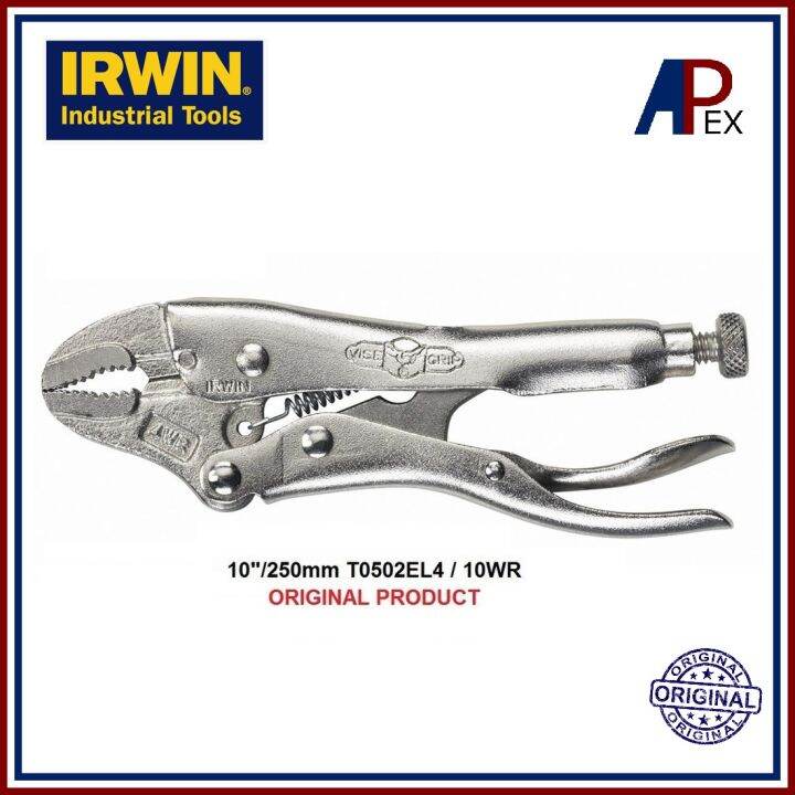 (ORIGINAL) IRWIN TOOLS 10WR Vise-Grip Curved Jaw 10"/250mm Plier ...
