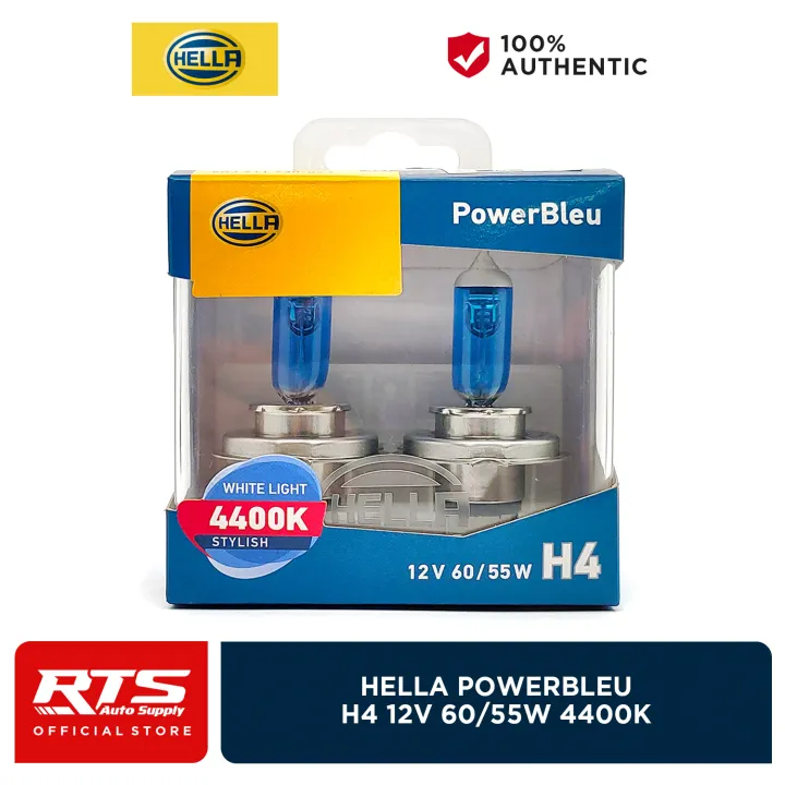 Hella Powerbleu H4 12v 60/55w 4400K P43T Halogen Headlight Bulb (Set of 2) | Lazada PH