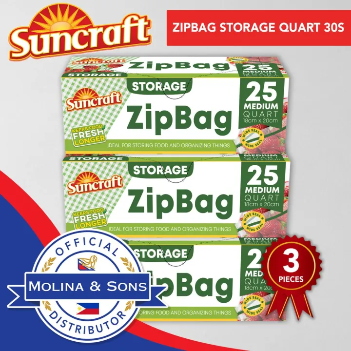 Suncraft Zipbag Storage Quart 25s - Pack of 3 | Lazada PH