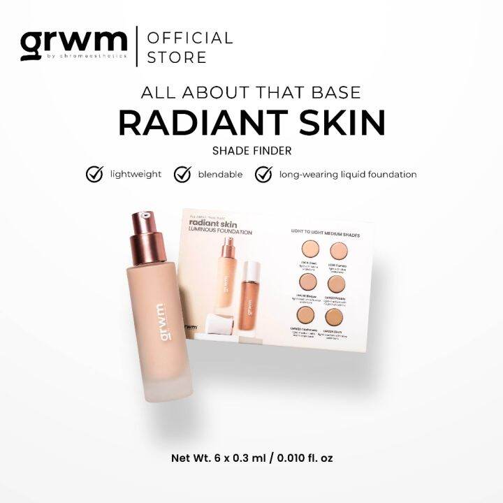 cod GRWM Cosmetics Shade Finder - Radiant Skin Foundation | Lazada PH