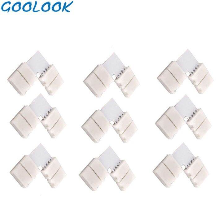 10mm 4 Pin L shape led rgb connector For connecting corner right angle ...