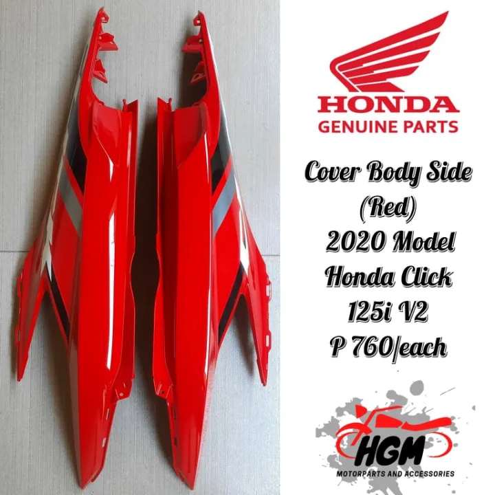 COVER SET BODY SIDE (GLOSSY RED 2020) HONDA CLICK 125i V2 (83550-K60 ...