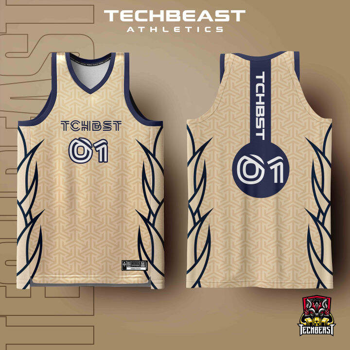 Razor Khaki Full Sublimation Basketball Jersey Techbeast ( CUSTOM NAME + NUMBER ) | Lazada PH