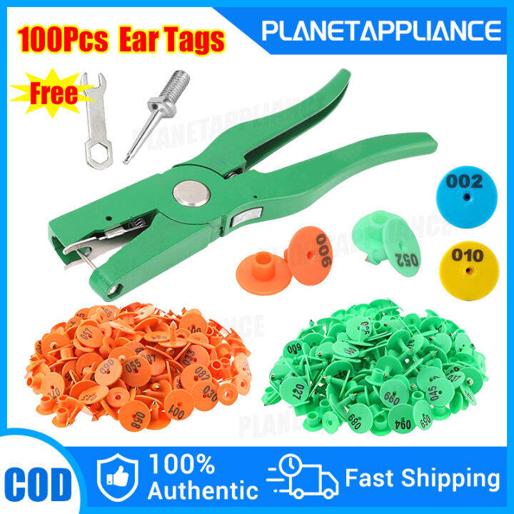 Livestock ear tag set (100 Sets Animal ear tags with numbers + Eartag ...