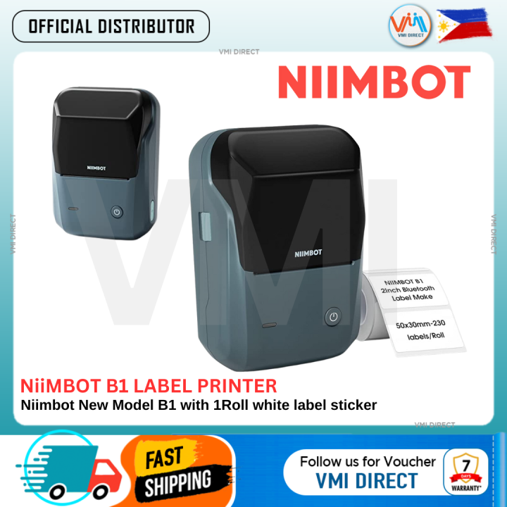 Niimbot B1 Handheld Cable Label Printer with 1Roll Label white sticker ...