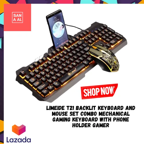Limeide T21 backlit keyboard and mouse Set Combo Mechanical Gaming ...