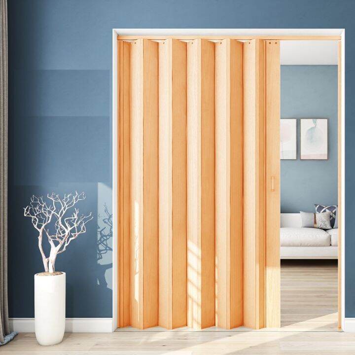 COD Sliding door PVC folding door indoor household partition rail door ...