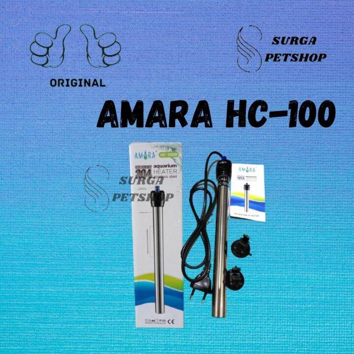 AMARA HC 100 WATT HEATER HC100 pemanas air aquarium white spot ...