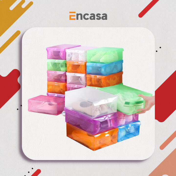 Multifunctional Candy Color Shoe Box Plastic Flip Top Drawer Storage ...