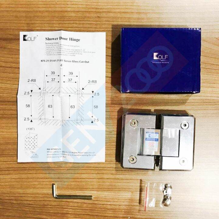 Gl Shower Hinge Kolf 81-2 Gl To Gl Engsel Penjepit Pintu Kaca ke Kaca ...