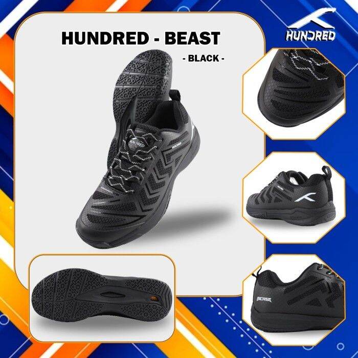 SEPATU BADMINTON SHOES HUNDRED BEAST- BLACK | Lazada Indonesia