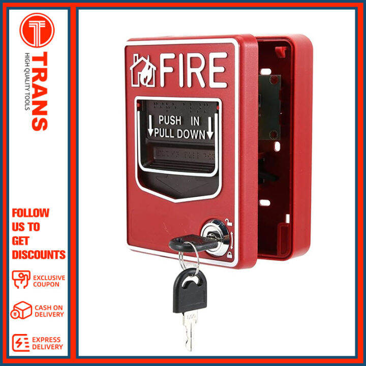 TRANS Fire Alarm System Manual Call Point Button Fire Push In Pull Down ...
