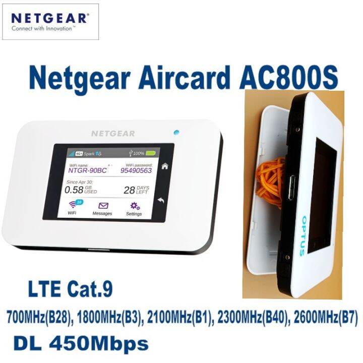 UNLOCKED Netgear Aircard AC800S 4G LTE Cat.9 Mobile Hotspot WiFi Router ...