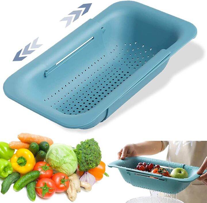 Sink Colanders Kitchen Extendable Sink Drain Strainer Basket, Over the ...
