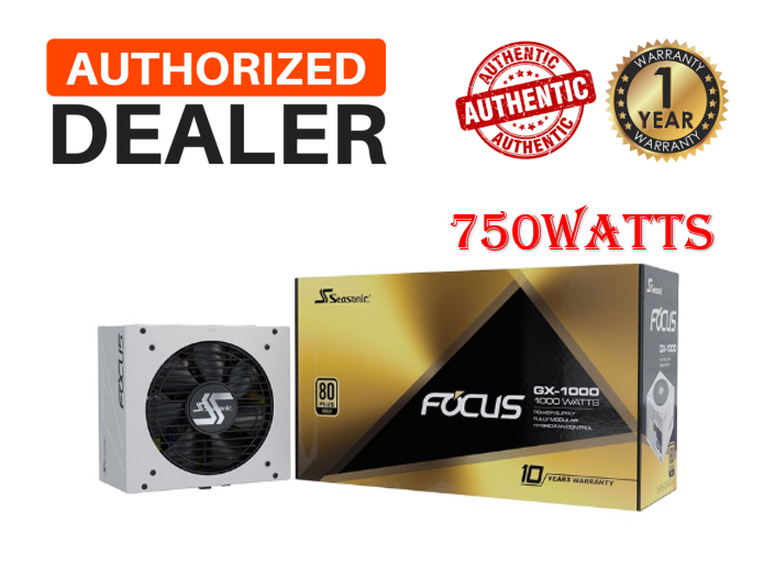 Seasonic FOCUS GX-750 WHITE 750W 80+ Gold Full Modular Power Supply ...