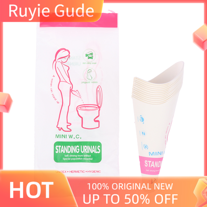 Ruyie 12pc Lot Disposable Paper Urinal Woman Urination Device Stand Up