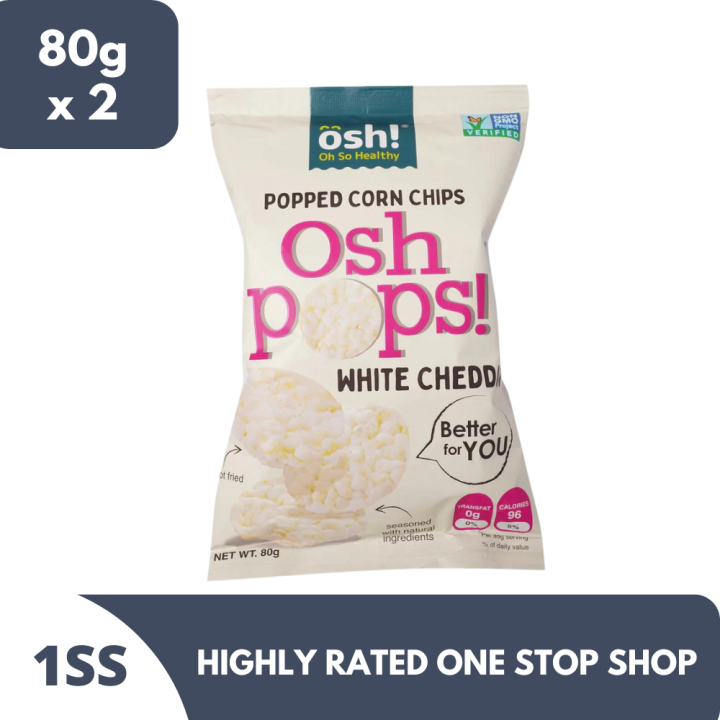 Oh So Healthy Popped Chips, White Cheddar 80g x 2 | Lazada PH