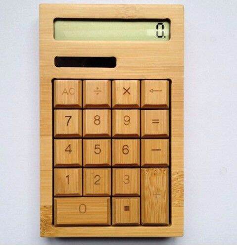 Bamboo calculator, lovely solar bamboo counting tools, stationery ...
