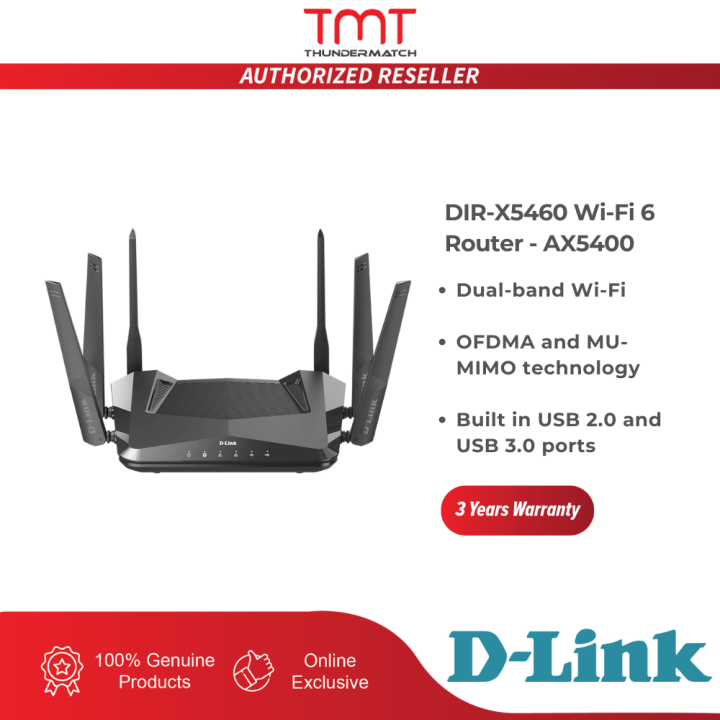D-Link DIR-X5460 Wi-Fi 6 Router - AX5400/600Mbps + 4800Mbps | Lazada