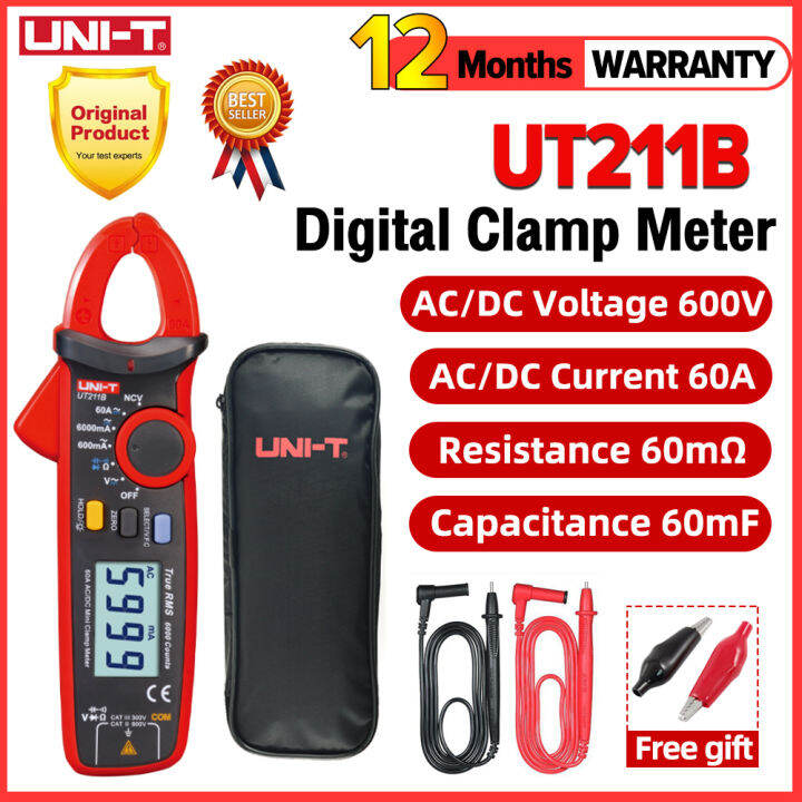UNI-T UT211B Clamp Meter 60A AC DC Current Professional Amperimetric ...
