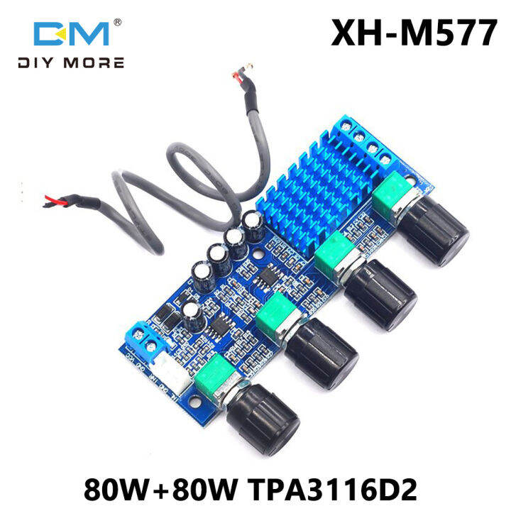 diymore XH-M577 TPA3116D2 Audio High Power Tone Op แอมป์ DC 12-24V Dual-channel สเตอริโอ 80W ...