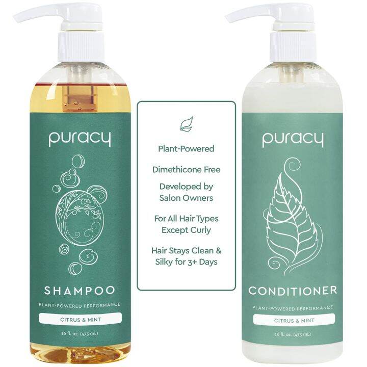 Puracy Shampoo and Conditioner Set, Natural and Color-Safe, Citrus ...