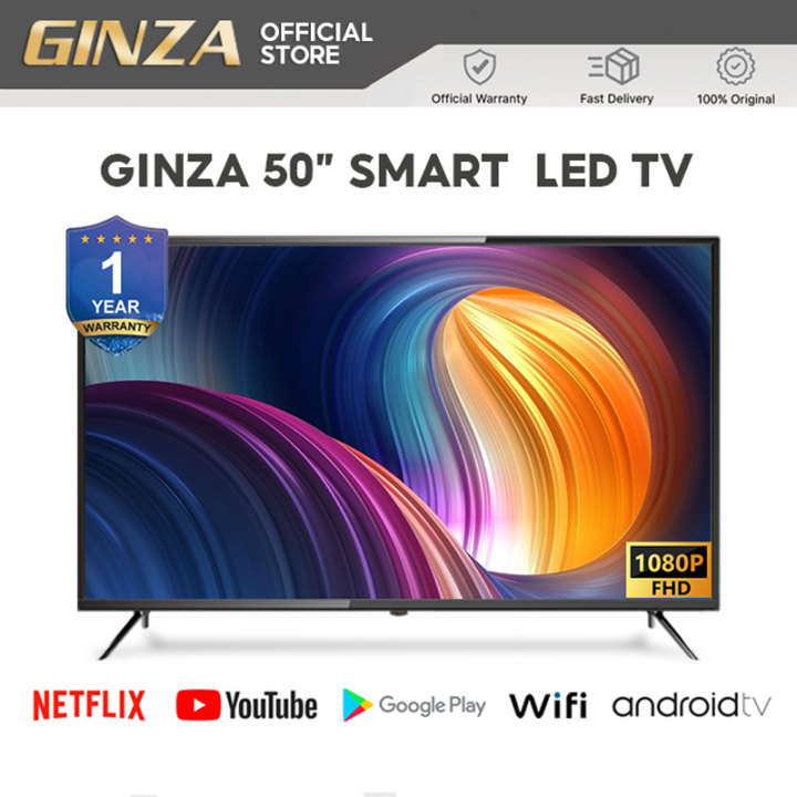 GINZA Smart TV 50 Inches Sale TV Flat Screen Smart TV Sale Android TV | Lazada PH