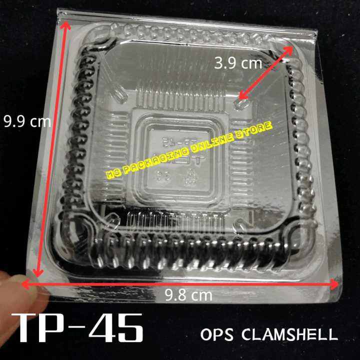 TOLI OPS Clamshell TP-45 -100pcs± Plastic Tray .Disposable Packaging Food Tray | Lazada