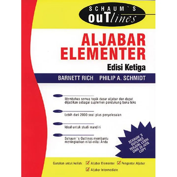 Buku Schaums Outlines Aljabar Elementer Edisi 3 Bernett Rich | Lazada Indonesia