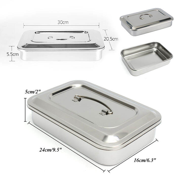 Stainless Steel Thick Sterilization Tray Box With Cover Witht Out Hole ...