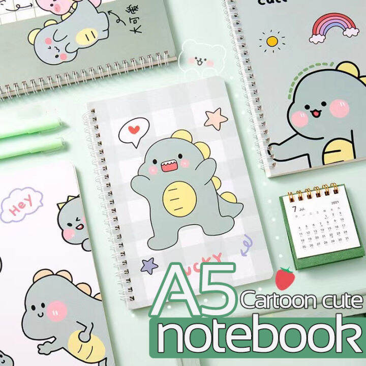 A5 coil book cartoon cute primary school student horizontal line ...